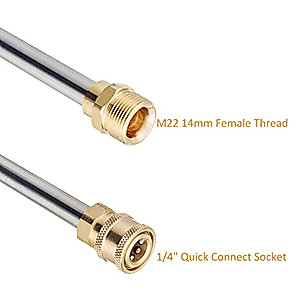 PWACCS Pressure Washer Extension Wand, Universal Lance Extension for Power Washer, Stainless Steel Replacement of Pressure Washing Extended Rod, M22 to 1/4 Inch Quick Connector
