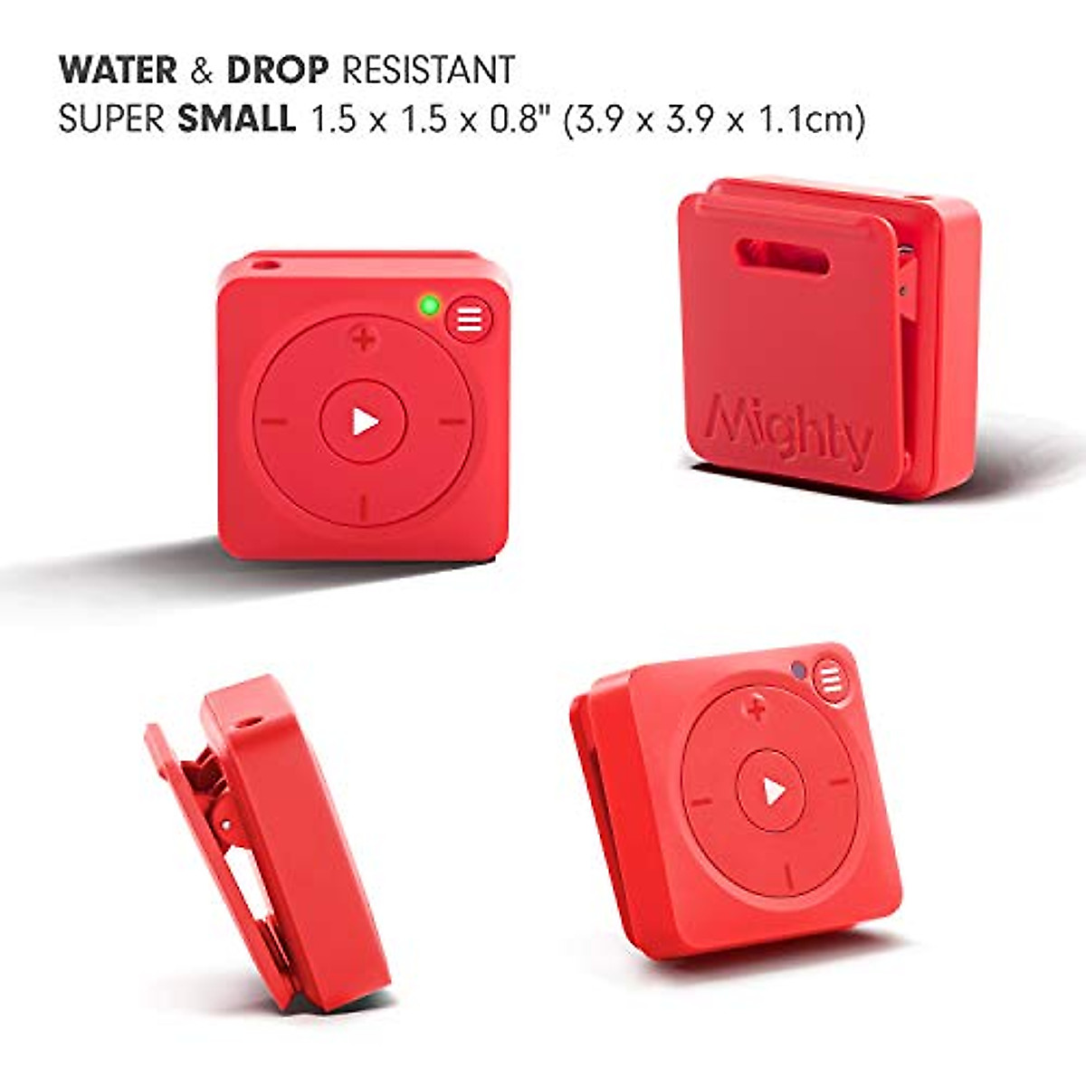 Mighty Vibe Spotify and Amazon Music Player - Bluetooth & Wired Headphones - 1,000+ Song Storage - No Phone Needed - Red