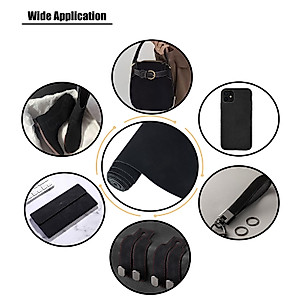 CDY Frosted Faux Leather Sheets: 35x135cm Black Soft Faux Suede Fabric Synthetic Material PU Solid Color Faux Leather Roll for Upholstery Crafts, DIY Sewing (Black)