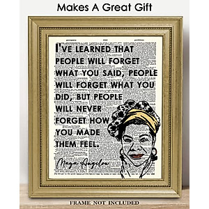 "People Will Forget…" Positive Quote Maya Angelou: Motivational Wall Art Poster, Inspirational Quote Wall Decor Posters for Bedroom & Office Decor for Men, Women & Teen Girl - 8x10 Print Unframed