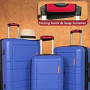 5 Pcs Neoprene Large Luggage Handle Wrap Handle Grip Luggage Tags Identifier Hollow Design for Push-Button, Bright Luggage Markers for Airport Travel Luggage Suitcase Trolley Case(Red, 5.5x7Inch)