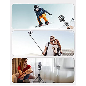ANXRE Selfie Stick Phone Tripod with Remote, 50 inch Portable 5 in 1 Selfie Stick Phone Tripod, Wireless Selfie Stick Tripod for Cell Phone Compatible with iPhone 15/14/13 Pro Max Gopro Android