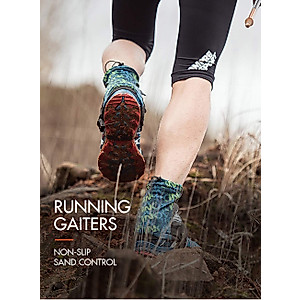 Keep outdoor 1 Pair Low Trail Running Gaiters Sandproof Ankle Gaiters Lightweight Protective Reflective Shoe Covers for Hiking Walking Marathon