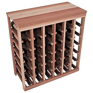 Wine Racks America Living Series Table Top Wine Rack - Durable and Modular Wine Storage System, Redwood Unstained - Holds 36 Bottles