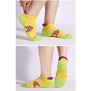 ADILAIDUN 6/12 Pairs Women Ankle Socks Athletic Running Low Cut Thick Cushion Padded Compression Socks 5-12 Size (Purple-6 Pairs)