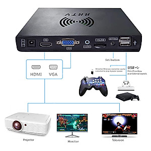 RegiisJoy 13000 in 1 Wireless Pandora Box 40S Bluetooth Arcade Game Console for PC & Projector & TV, 2-4 Players, 1280X720, 3D Games, Search/Hide/Save/Load/Pause Games, Favorite List