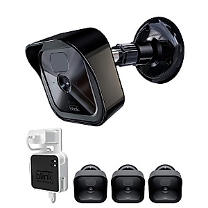 COOLWUFAN Wall Mount Bracket for All-New Blink Outdoor (3rd Gen) Camera, 360° Protective Case & Adjustable Mount for Blink Sync Module 2 Mount for Blink Home Security Camera (Black (3 Packs))