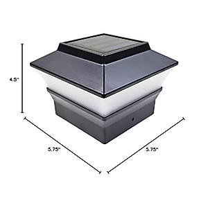 iGlow 18 Pack Black Outdoor Garden 4 x 4 Solar LED Post Deck Cap Square Fence Light Landscape Lamp Lawn PVC Vinyl Wood