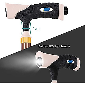 Walking Crutches Tripod Crutch Chair for Seniors Five Gears Height Adjustable Crutch Stool with Seat Large Double Arc Reinforcement Support Folding Cane for Men Women Lightweight Walking Aid