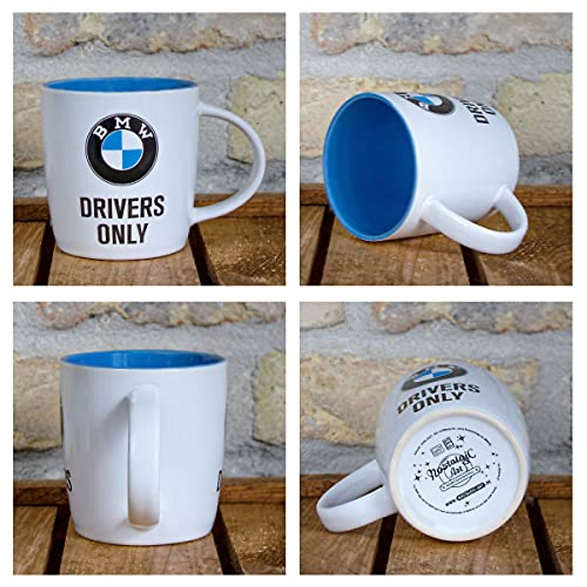 Nostalgic-Art Retro Coffee Mug, BMW – Drivers Only – Gift idea for car accessories fans, Large Ceramic Cup, Vintage Design, 11.2 oz