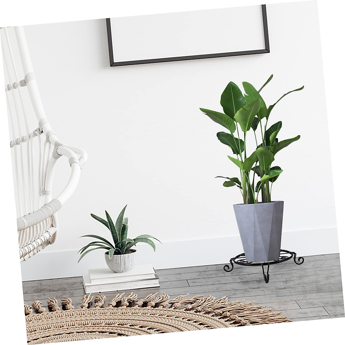 Yardenfun 3 Pcs Flower Stand Iron Vase Holder Round Black Plant Stand Metal Plant Holder Heavy Duty Flower Pots Holder Shelving Brackets Flowerpot Holder Iron Plant Stand Indoor Pot Rack