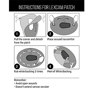 Dexcom G6 Adhesive Patches, Pack of 20, Lexcam Waterproof CGM Overpatch, Color Clear, Sensor is NOT Included