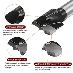 HARFINGTON Forstner Drill Bit 14mm (9/16") Tungsten Carbide Wood Forstner Bit Opener Cutter for Hinge Hole Drilling Woodworking, Black
