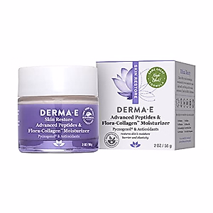 DERMA E Advanced Peptides and Collagen Moisturizer – Double Action Collagen Face Cream with Peptide Complex – Intense Moisture Day and Night Cream for Women – Natural Collagen Cream, 2oz