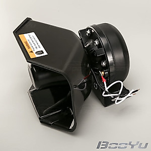 BooYu 200W High-Performance PA Siren Horn Speaker [180 Degree Design] [8 Ohms] [125-135 dB] [IP66 Waterproof] [Compatible with 100-200 Watt Siren] for Police car, Ambulance, fire, Engineer Vehicles