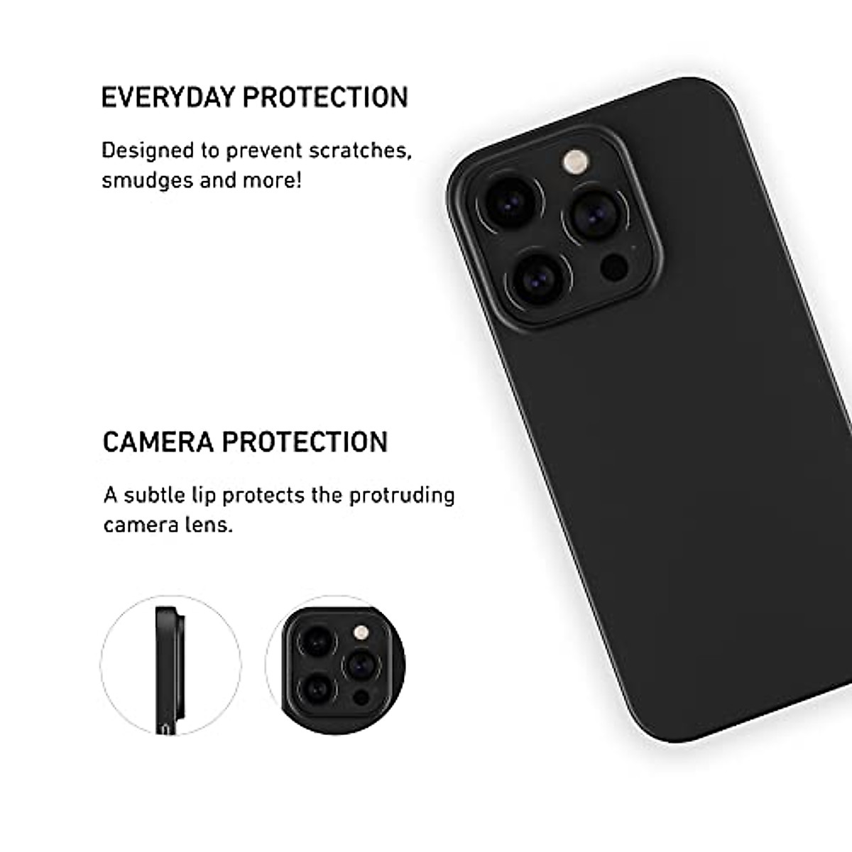 PEEL Ultra Thin iPhone 14 Pro Case, Blackout - Minimalist Design | Branding Free | Protects and Showcases Your Apple iPhone 14 Pro