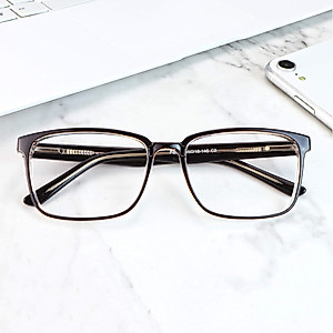 LifeArt Blue Light Blocking Glasses, Anti Eyestrain, Computer Reading Glasses, Gaming Glasses, TV Glasses for Women Men, Anti Glare (Coffee, 0.50 Magnification)