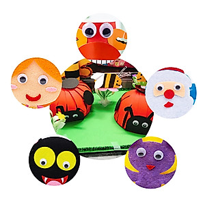 BOEYAA Wiggle Googly Eyes 100 Pcs Self-Adhesive Wiggle Eyes Round Plastic Eyes with Eyelashes for Handmade DIY Craft Decoration Making Accessories (20mm)