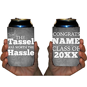 VictoryStore Custom Graduation Can Cooler - The Tassel Worth The Hassle - 12 oz