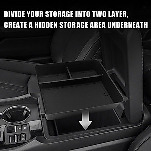 Muslogy Center Console Organizer Compatible with 2023 2024 2025 Honda Pilot Accessories, 2024 2025 Ridgeline/Passport Center Console Storage Box Divider Inserts Interior ABS Material(Black)