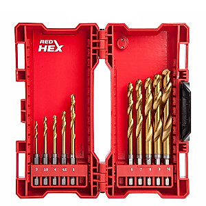 Milwaukee Metal Drill Bit Set 48894759 56 g Red Hex titanium Shockwave, 1 W, 0 V