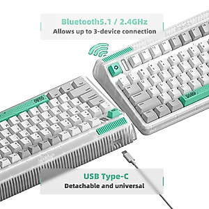 iQunix OG80 Gaming Keyboard, 2.4G Wireless Mechanical Keyboard with Cherry Red Switch