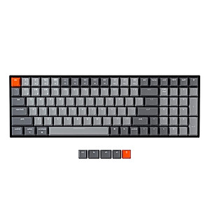 Keychron K4 96% Layout Bluetooth Wireless Mechanical Keyboard, 100 Keys/USB C/White LED Backlit/Gateron G Pro Red Switch/N-Key Rollover, Gaming Keyboard for Mac Windows, Version 2