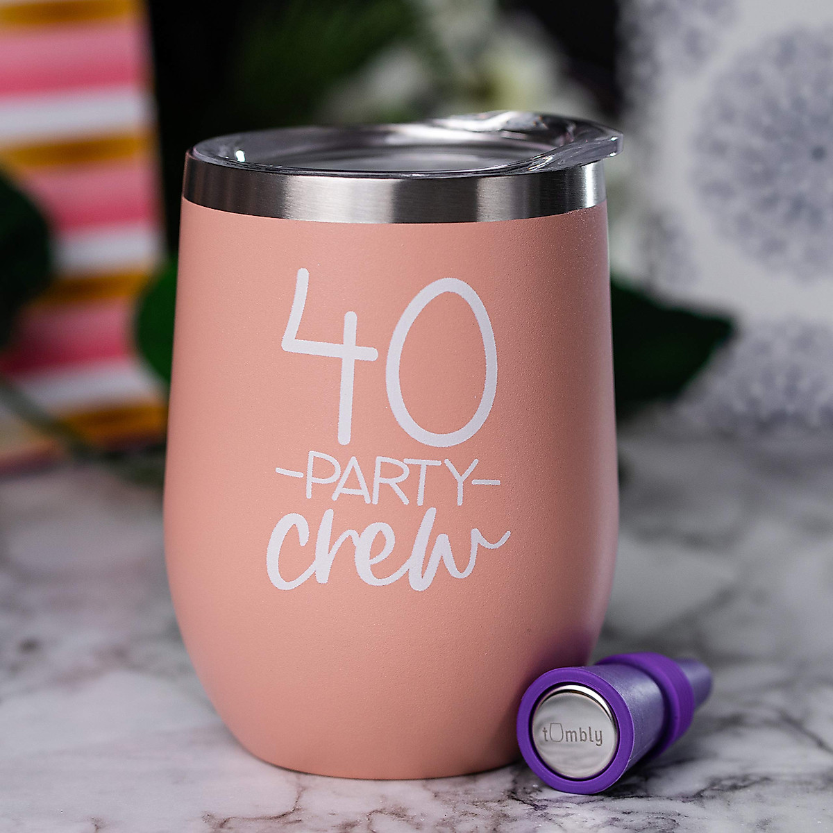 40 Party Crew Tumbler 4-Pack - 40th Birthday Gifts for Women – 40 Birthday Gifts for Women – 40th Bday Gifts for Women -40th Birthday Squad - 40th Birthday Crew - 40th Birthday Cups