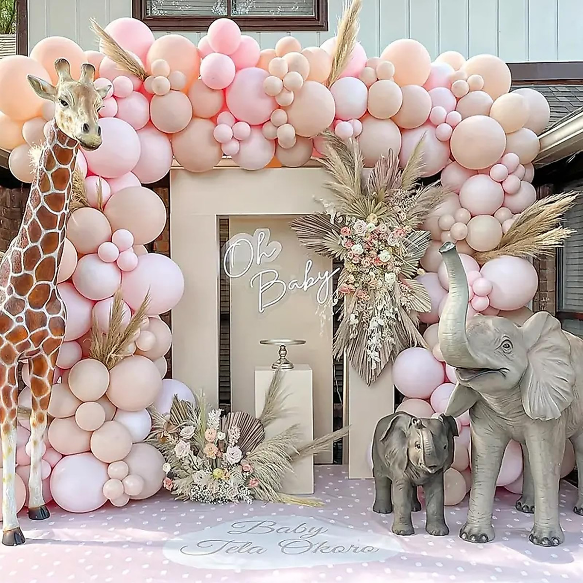 140pcs Pink Balloon Arch Kit, Pastel Balloons of Different Sizes Pack of 18 12 10 5 Inch for Birthday Party or Gender Reveal Party Balloon Arch as Graduation Wedding Baby Shower Party Decorations