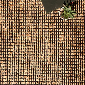 Chardin home Jute Rugs Collection- 2x5 Feet Jute Braids Rug, Boho, Rustic, Natural Jute/Black, Hand Woven Long Runner Rug for Bedroom, Living Room, Kitchen and entryways