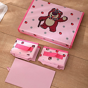 MINISO Lotso 14L Fabric Storage Bins with Lid/Handles/Drawer - Collapsible Organizer for Home, Office, Bedroom, Nursery, Closet - Storage Cubes for Clothes, Toys, and More