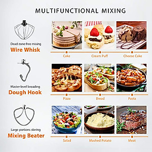 VIVOHOME 7.5 Quart Stand Mixer, 660W 6-Speed Tilt-Head Kitchen Electric Food Mixer with Beater, Dough Hook, Wire Whip, and Egg Separator, Iron Gray