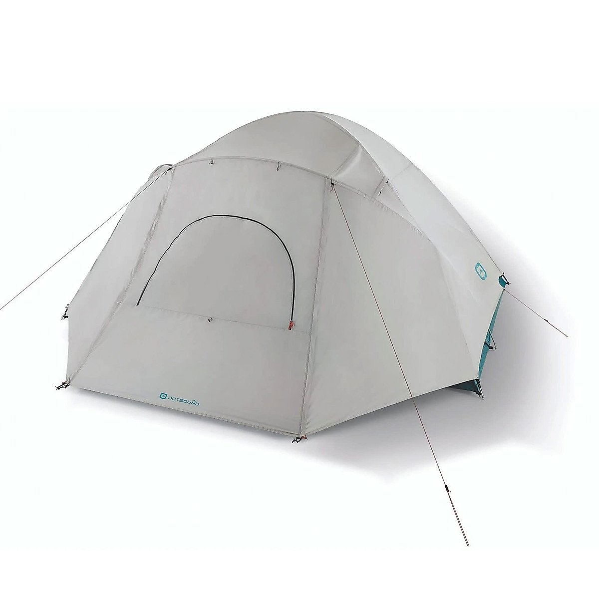 Outbound 8 Person 3 Season Lightweight Easy Set Up Dome Camping Tent Heavy Duty 600mm Coated Blackout Rainfly and Zip Carrying Bag, White/Gray