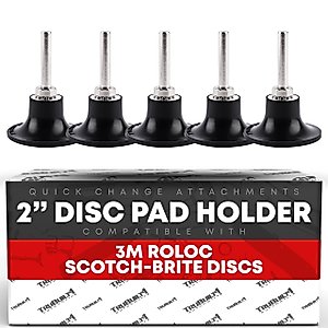 T1A 5 Pack of 2 inch Conditioning Disc Pad Holder Assembly, 1/4'' Shank, Speed-Lok TR Quick-Change Attachment, Compatible with 3M ROLOC Scotch-Brite Brand Discs, T1A-ROLOC-2IN