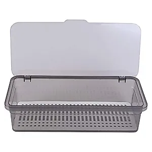 YARNOW Plastic Kitchen Cutlery Tray Cutlery Storage Box Kitchen Flatware Organizer Box with Lid Rectangular Utensil Tray for Home Chopstick Storage containers Kitchen Chopstick Holder Box ( Black )