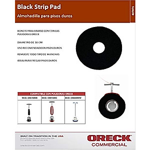Oreck Commercial - 437.071 437071 Strip Orbiter Pad, 12" Diameter, Black, For ORB550MC Orbiter Floor Machine