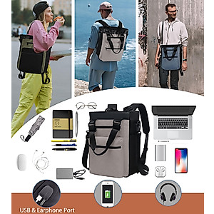 BASICPOWER Backpack Purse for Women Convertible Laptop Tote Work Bag Nurse Teacher Bag for Travel