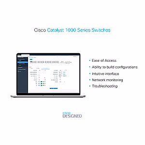 Cisco Catalyst 1000-16T-E-2G-L Network Switch, 16 Gigabit Ethernet Ports, 2 1G SFP Uplink Ports, Fanless Operation, External PS, Enhanced Limited (C1000-16T-E-2G-L)