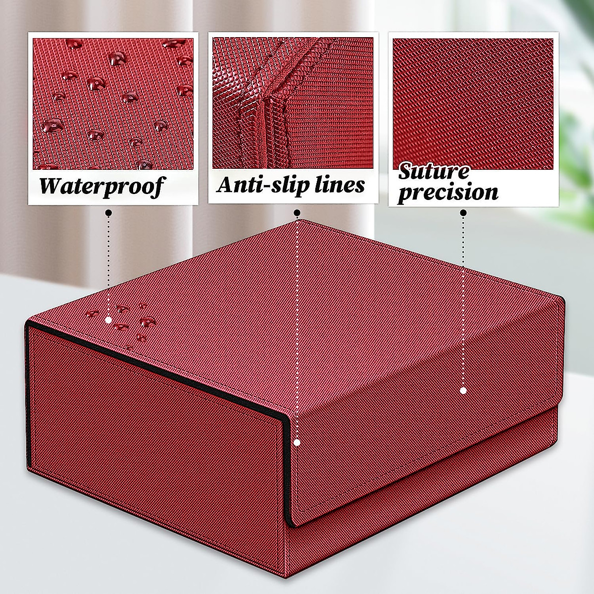 1800+ Trading Card Storage Box, Magnetic Closure Toploaders Storage Box Hold 600+ 35PT 3"x4" Standard Toploaders, PU Leather Card Deck Boxes Fit for MTG,Sport Cards,Game Cards,Business Cards