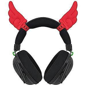 Angel Wings Horn for Handphone, Universal Fit Cute Decrotration Adjustable Hand Band Clip Attachment for Tutle Beach, Hyperx,Logitech, Sony Gaming Headsets, for Gamer Livers,Red