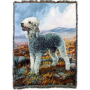 Pure Country Weavers Bedlington Terrier Blanket by Robert May - Gift for Dog Lovers - Tapestry Throw Woven from Cotton - Made in The USA (72x54)