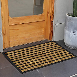 Amagabeli Outdoor Door Mats 36" x 24" Welcome Mats for Front Door Entrance Extra Outside Entryway Heavy Duty Doormat Rug Dirt Debris Mud Trapper Low Profile Washable Carpet BG040