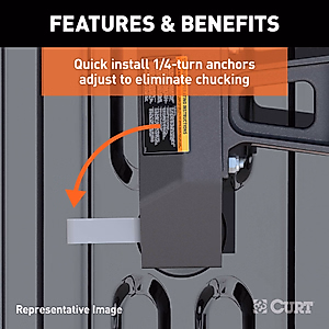 CURT 16095 Q24 5th Wheel Hitch, 24,000 lbs, Select Chevrolet Silverado, GMC Sierra 2500, 3500 HD, 8-Foot Bed Puck System