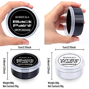 BOBISUKA Halloween Cosplay SFX Makeup Black + White Face Body Paint Special Effects Makeup Kit Dress Up Non Toxic Face Painting Kits for Adult Full Coverage Face paint Fx Make Up