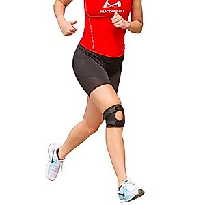 BraceAbility Patellar Tracking Knee Brace - Running, Exercise, Basketball Support Sleeve Stabilizer for Post Kneecap Dislocation, Tendonitis, Ligament, Patellofemoral and Meniscus Injuries (Medium)