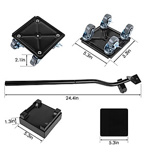 4 Wheels Moving Dolly Heavy Duty Furniture Dolly Set 880-3086LBS Load Capacity Movers Dolly with Casters and Lifter for Heavy Furniture in Home, Office, Warehouse (3086lbs)