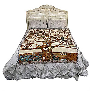 Pure Country Weavers Stoclet Frieze Blanket by Tree of Life - Gustav Klimt - Fine Art Gift Tapestry Throw Woven from Cotton - Made in The USA (72x54)