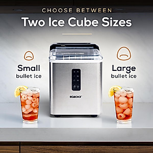 Igloo Automatic Ice Maker, Self- Cleaning, Countertop Size, 26 Pounds in 24 Hours, Cubes 7 Minutes, LED Control Panel, Scoop Included, Perfect for Water Bottles, Mixed Drinks, Stainless Steel