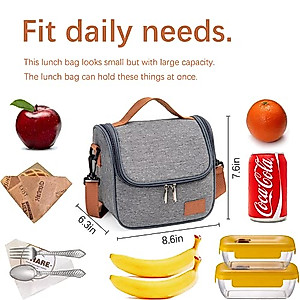 Insulated Lunch Bags for Women, Insulated Lunch Box for Men, Lunch Cooler Bag, Meal Prep Lunch Box for Women, Lunch Boxes with Removable Shoulder Strap for Women and Men