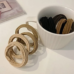 OSP 10 PCS No Damage, No Break, Super Soft and Comfy Hair Tie Scrunchies For Fine, Thin, and Thick Hair (Neutral/Nude)